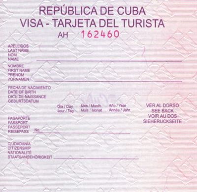 Applying for The Cuba Tourist Card: Colors, Prices, and Requirements
